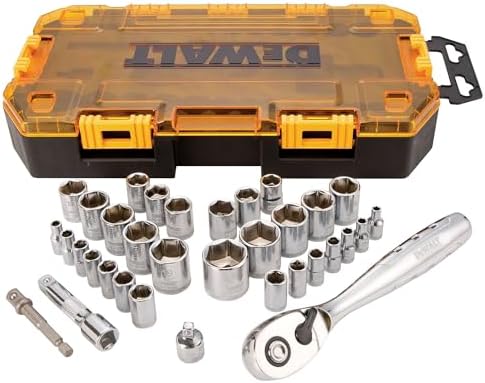 DEWALT DWMT73812 Tool Kit 3/8'' Drive Deep Socket Set, 20 Piece ...