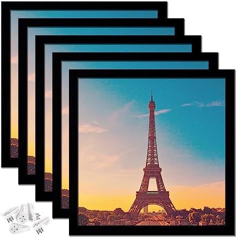 icariery 20x20 Picture Frame Set of 5, Black Square Photo Frames High ...