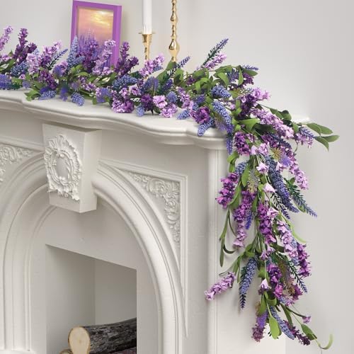 Amazon.com: Wisteria Lavender Garland for Mantle, 6Ft Artificial Spring ...