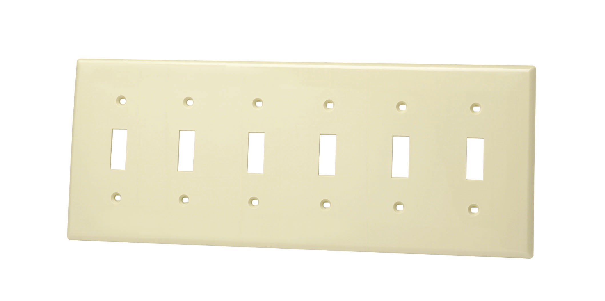 Leviton 80736-I 6-Gang Toggle Device Switch Wallplate, Thermoplastic ...