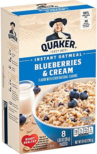 Amazon.com: Quaker Instant Oatmeal Breakfast Cereal, Blueberries ...