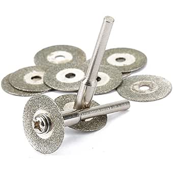 VENEKETY 10pcs Mini Diamond Coated Cutting Off Discs Wheel with 2 ...