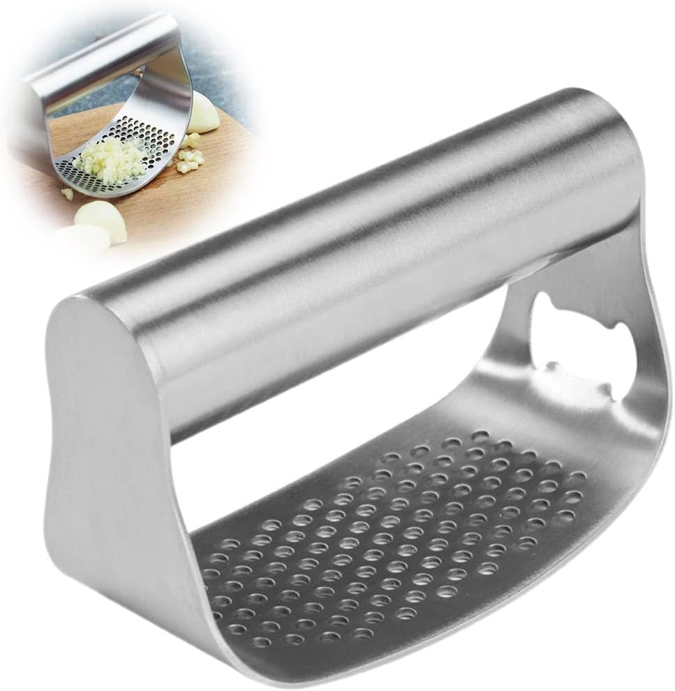 Amazon.com: Stainless Steel Garlic Presser, 2024 Upgraded Rocker Garlic ...