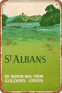 Amazon.com: St Albans by motor bus Funny Metal Novelty Tin Sign Metal ...
