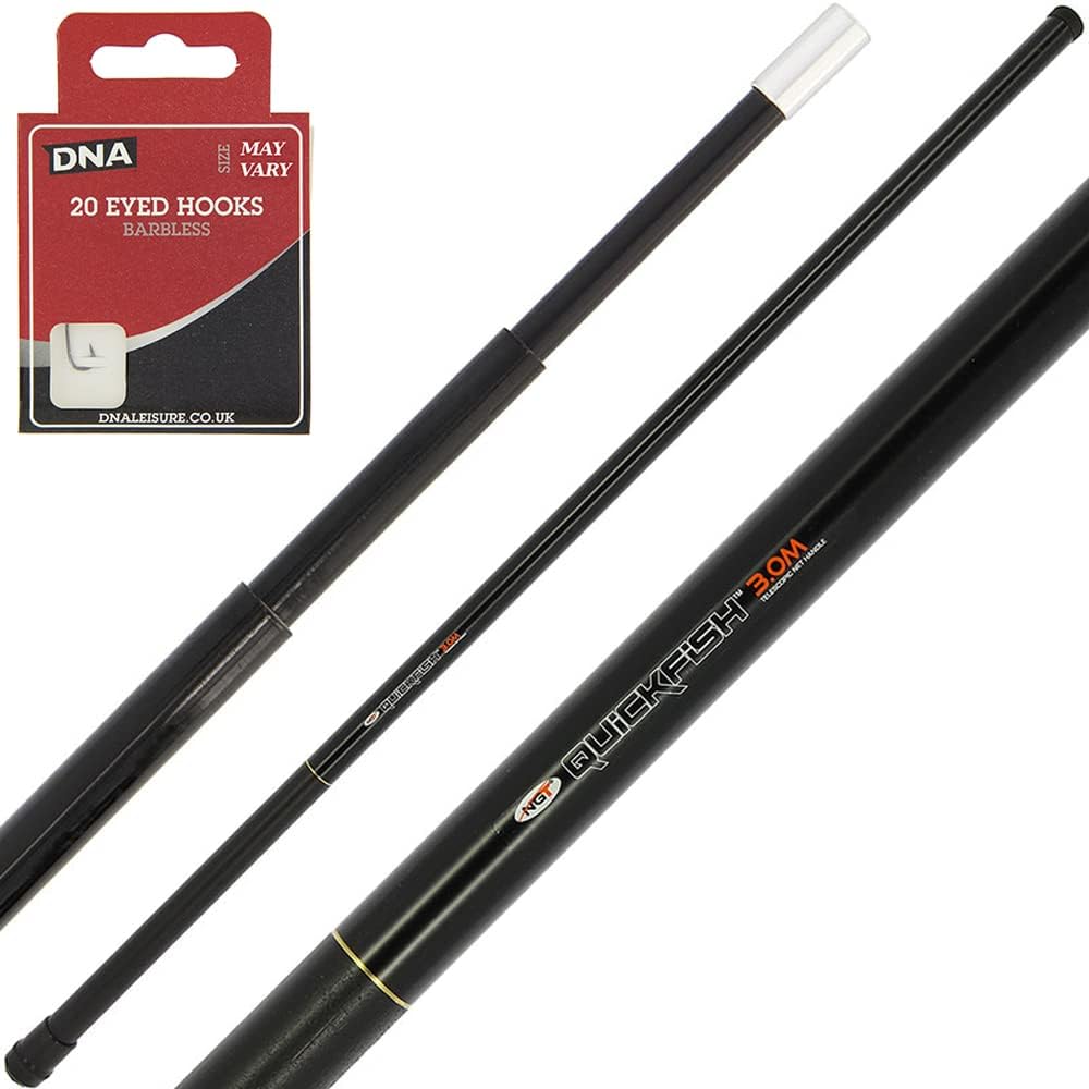 DNA NGT 3m 10FT Telescopic 3 Section Fiberglass Carp Coarse Fishing ...