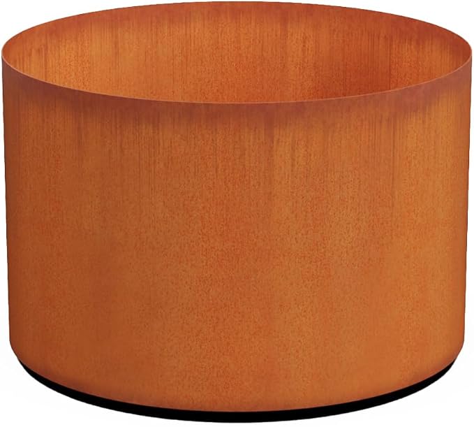 Amazon.com : Plantercraft Corten Steel Planters Large Round 36x24 Inch ...