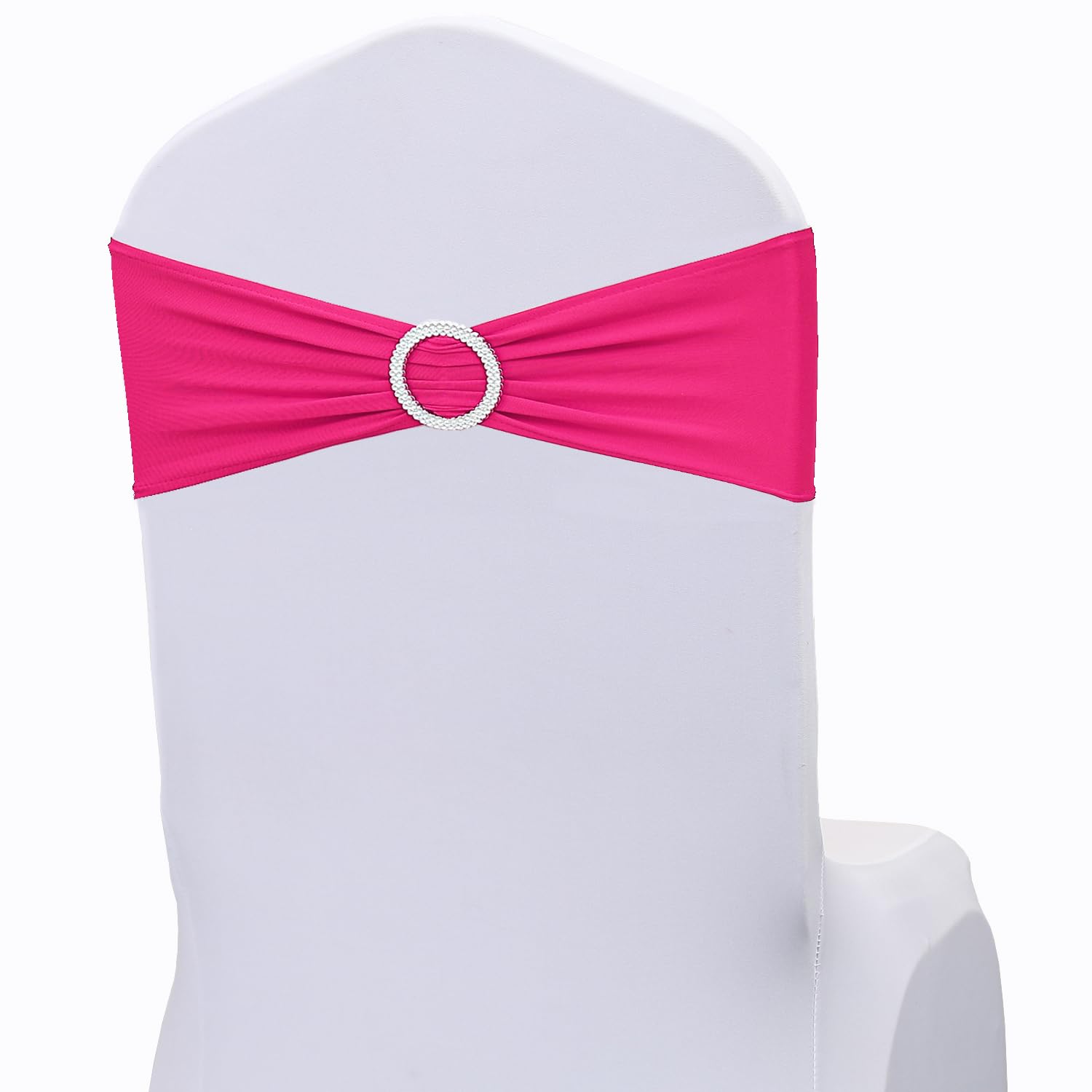Amazon.com: JKDMJF Hot Pink Chair Sashes Bows - 50PCS Stretch Spandex ...
