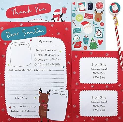 Tallon International Letter to Santa Pack Kit: Santa Letter, Stickers ...