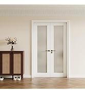 Amazon.com: 24" x 80" Slab Door, Frosted Glass Interior French Door ...