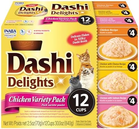 INABA Dashi Delights for Cats, Shredded Chicken with Bonito Flake Broth ...