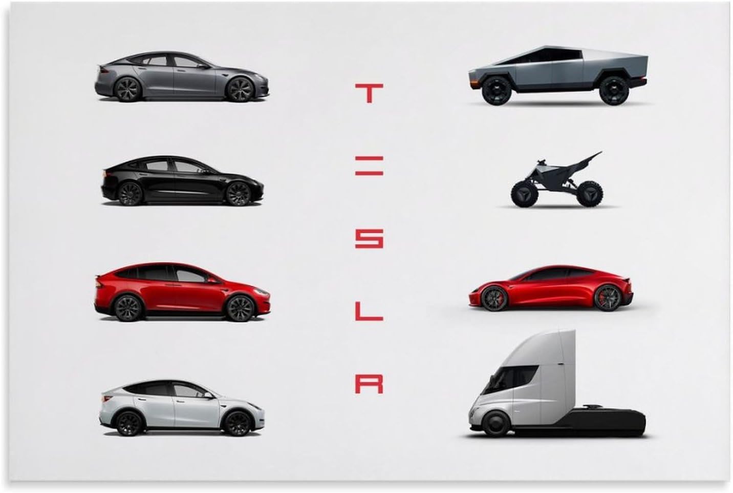Amazon.com: Tesla Car Poster Tesla Cybertruck Posters Tesla Electric ...