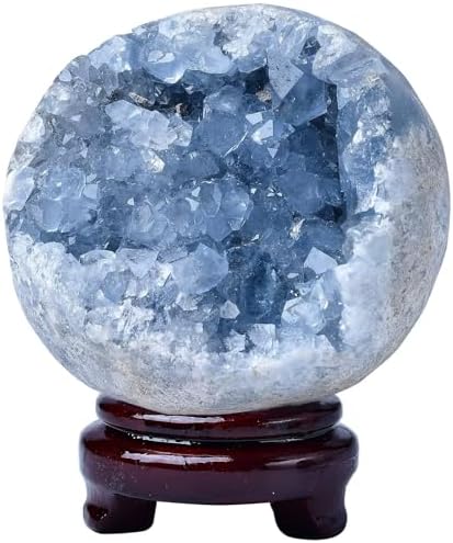 Amazon.com: FZBHRO Large Blue Celestite Geode Ball Healing Crystal ...