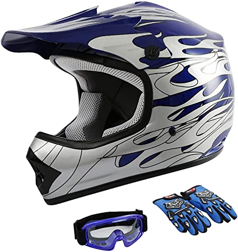 Snapklik.com : Dot Youth & Kids Motocross Offroad Street Helmet Blue ...