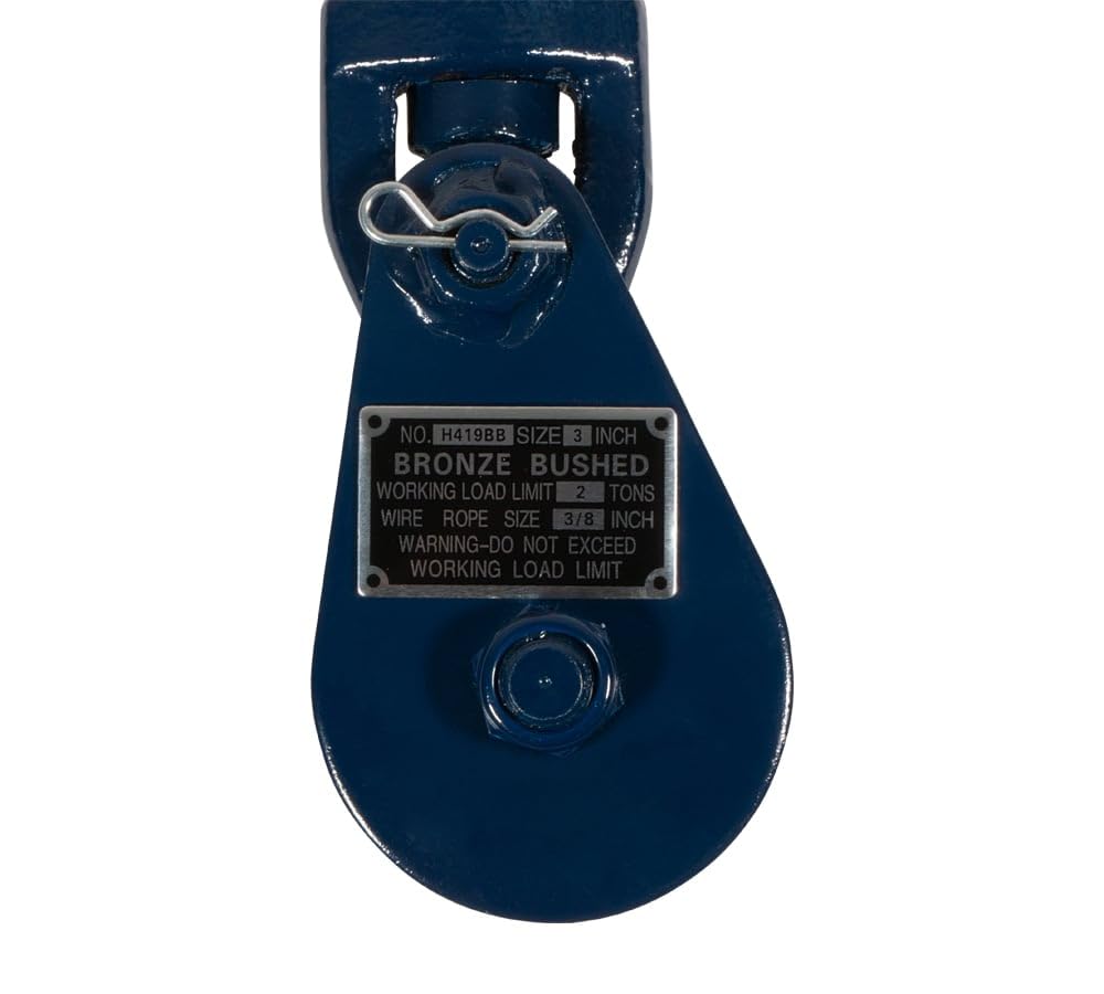 Snapklik.com : 2 Ton Snatch Block w/Shackle Crane 3/8 Wire Rope Sheave ...