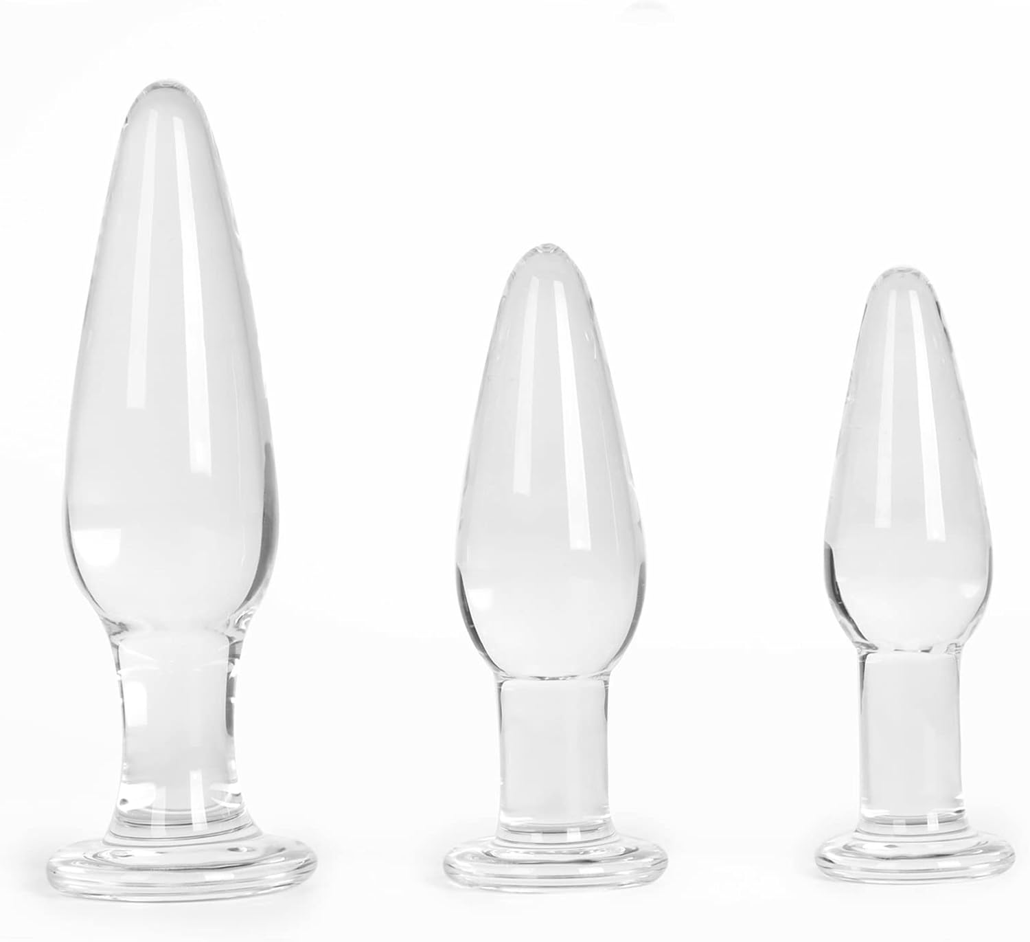 Amazon.com: Aptitan 3 Pieces Glass Butt Plug Set Crystal Butt Plug ...