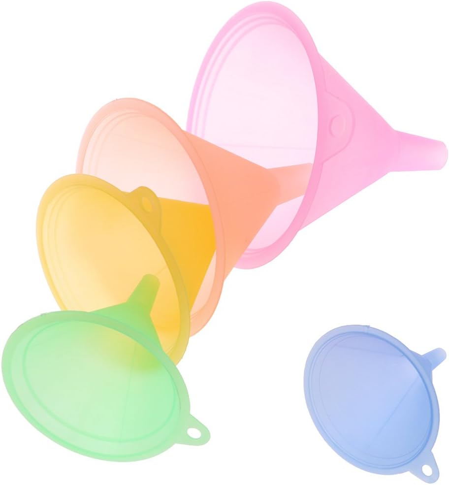 Osun 5 Pcs/Set Wide-Mouth Plastic Funnels, All Purpose Bright Colors ...