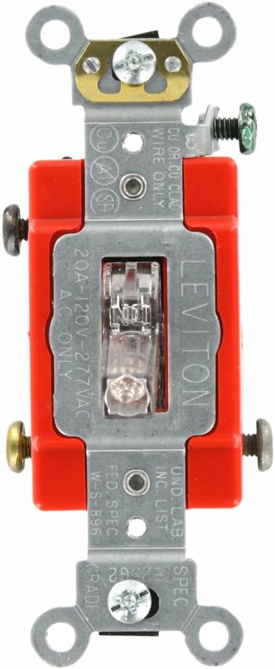 Leviton 1221-7PC CL SW TGL LITED SP 20A120/277VAC - Wall Light Switches ...
