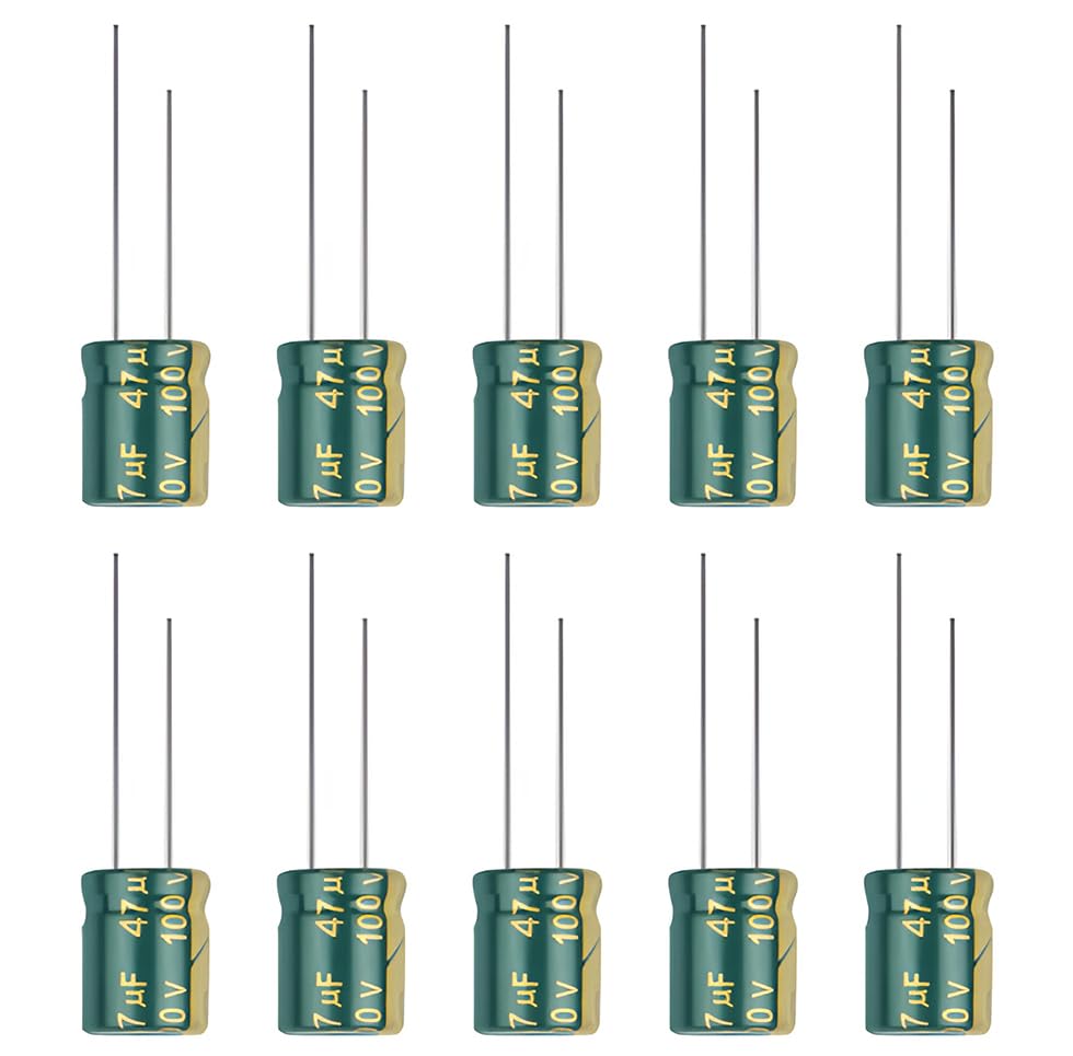 Amazon.com: 10 Pieces 100V 47UF Aluminum electrolytic capacitors with ...