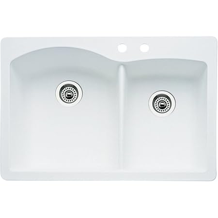 Blanco 440221-2 Diamond 2-Hole Double-Basin Drop-In or Undermount ...