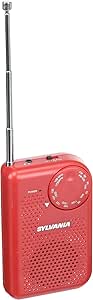 Amazon.com: Portable AM/FM Pocket Radio With Built-In Speaker, Red ...