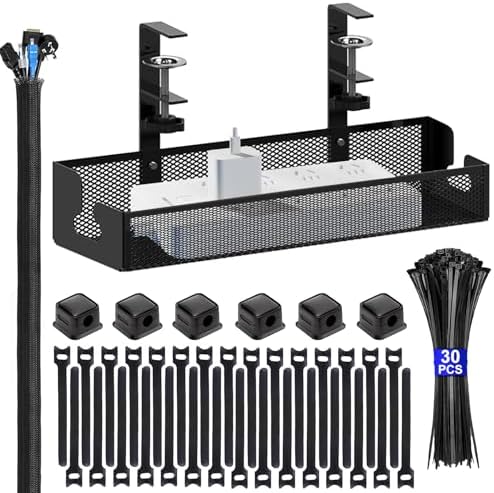 Amazon.com: COCIVIVRE Under Desk Cable Management Tray Black 15.7 ...