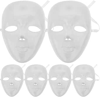 Amazon.com: 6PCS White Mask Full Face Paper Mache Mask for Artistic ...