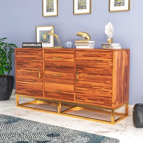 Woodrilon Solid Sheesham Wood Wooden Sideboard Storage Cabinet : Ideal ...