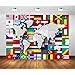 Amazon.com: BELECO 7X5ft Fabric World Flags Backdrop World Map ...