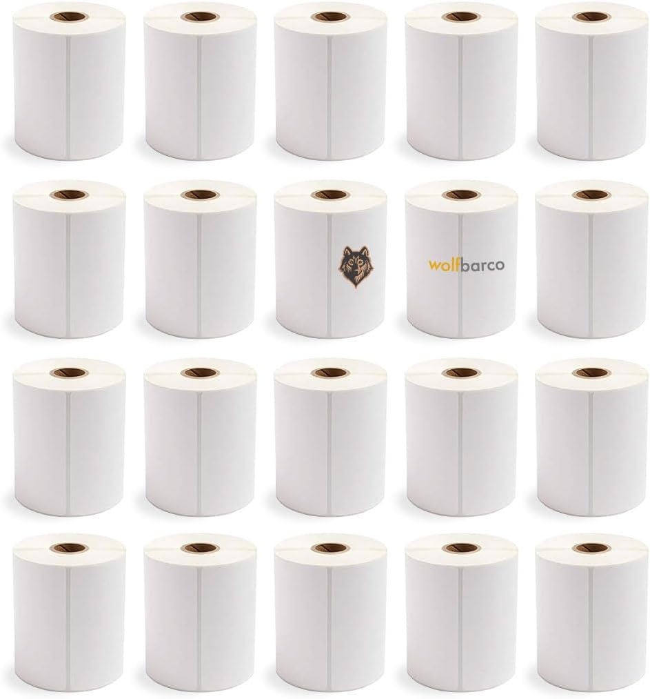 Amazon.com : 20 Rolls (5000 Labels) Direct Thermal Paper Shipping Label ...
