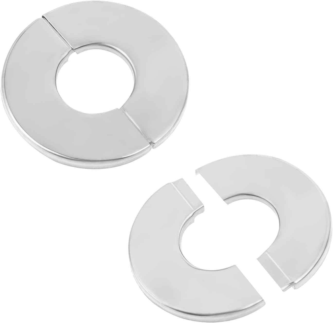 2Pcs Wall Split Flange Plumbing Cover Plate Stainless Steel Round ...