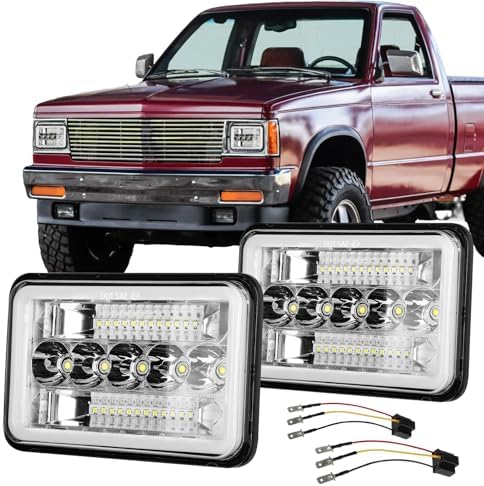 2PCS 4x6 Led Headlights with Hi-Lo Beam and DRL Compatible with Chevy ...