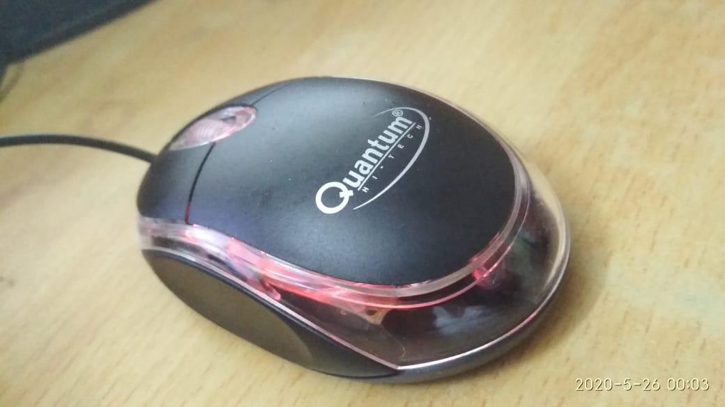 Amazon.in: Buy QUANTAM QHM222 USB Mouse (Black) Wired for LAPTOPS and ...