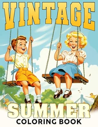 Amazon.com: Vintage Summer Coloring Book: Old Fashioned Summertime ...