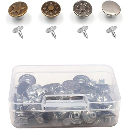 Jeans Button,40 Sets 17mm Metal Denim Clothing Buttons Tack Fastener ...