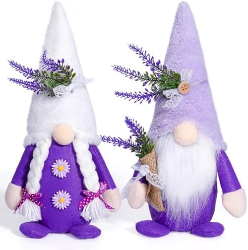 Amazon.com: ALLYORS Lavender Gnomes Decor, Spring Summer Gnomes ...
