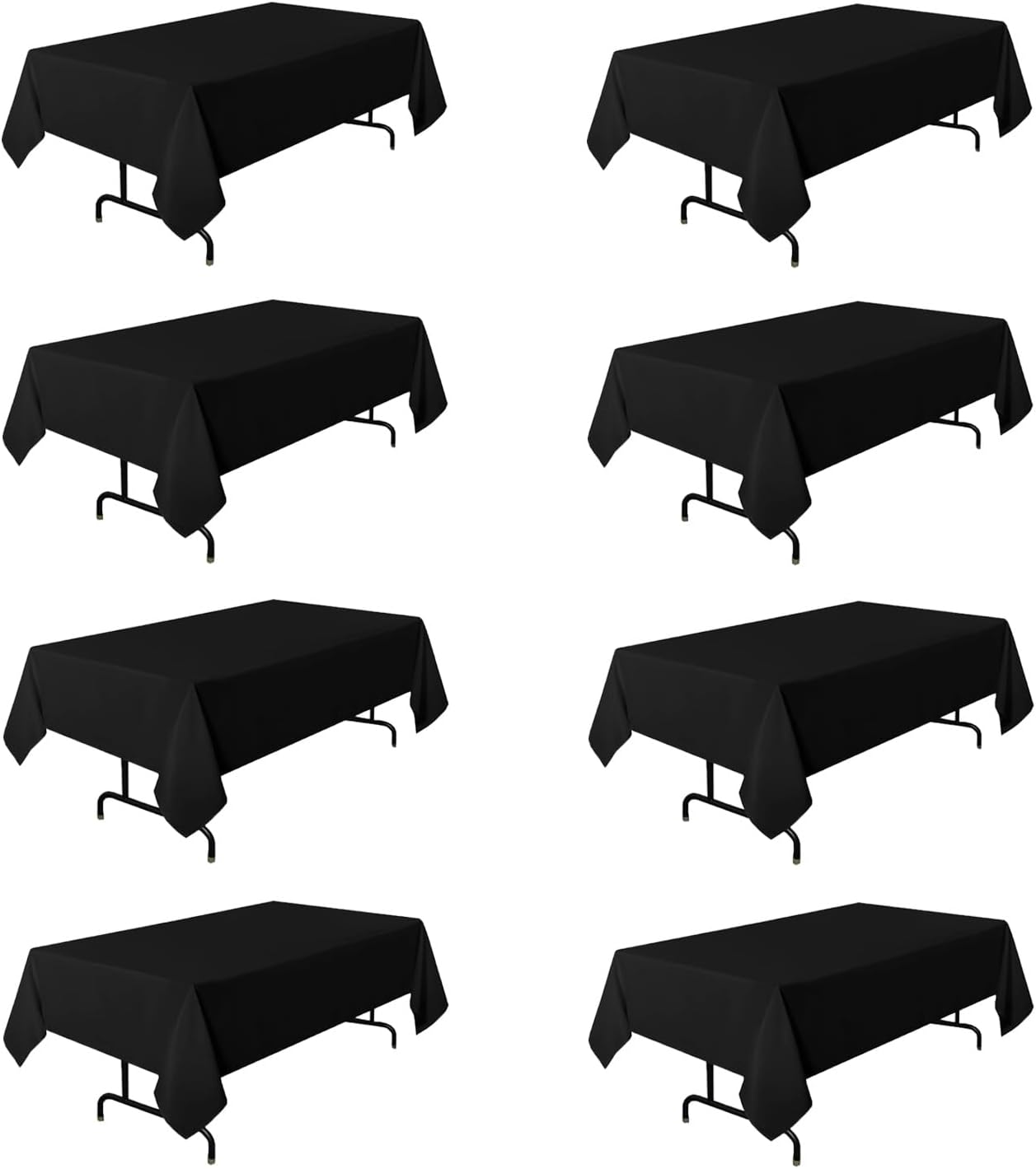 Amazon.com: PLOYMONO 8 Pack Black Tablecloths 60 x 102 Inch for 6 Foot ...
