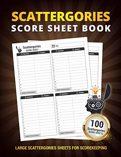 Amazon.com: Scattergories Score Sheet Book: 100 Large Score Sheets For ...