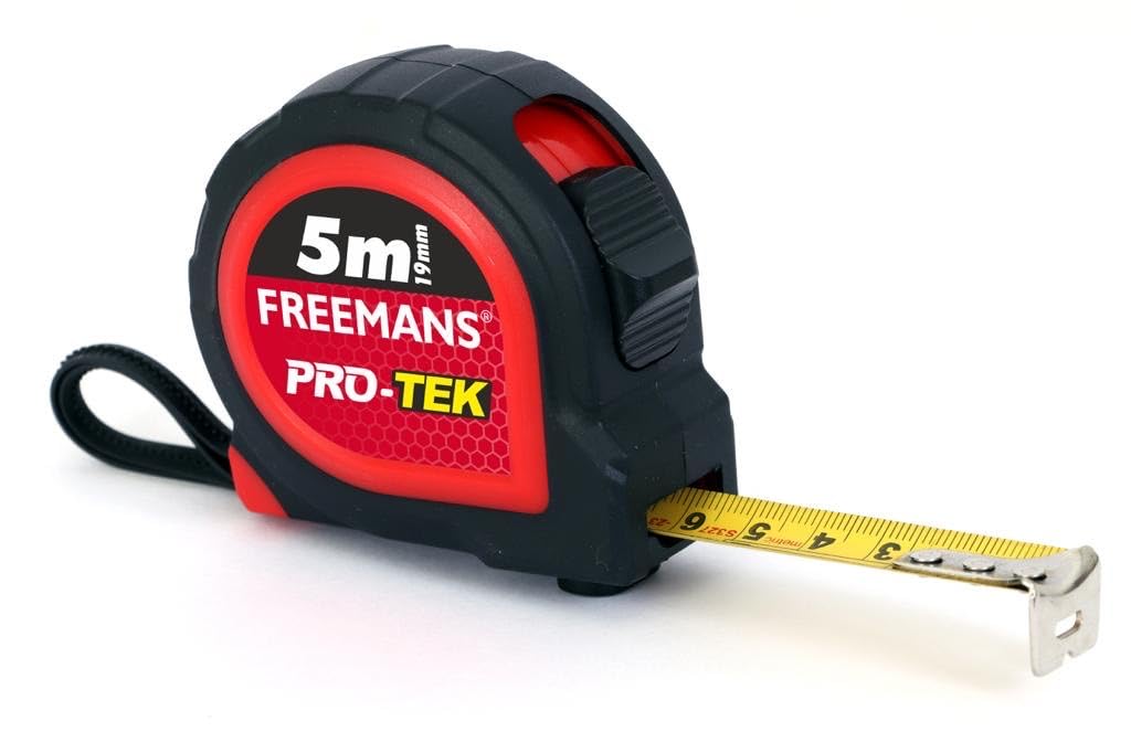 FREEMANS PRO-TEK 5m:19mm Steel Inchi Pocket Measuring Tape with Non ...
