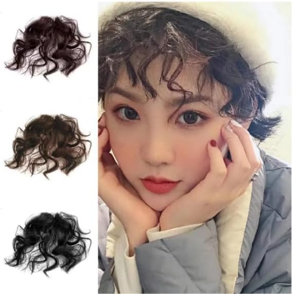 Amazon.com : Junfamilee Dark Brown Fake Fringe Bang Clip-in Hair ...