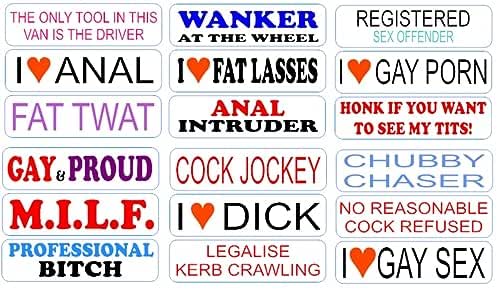 18 x Tiny Rude Jokes Stickers/Decals 44 x 13 Milliimetres Approx ...