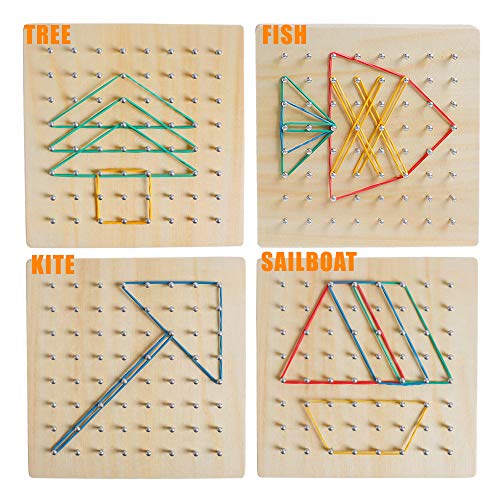 Snapklik.com : Wooden Geoboard Math Manipulative Material Graphical Geo ...