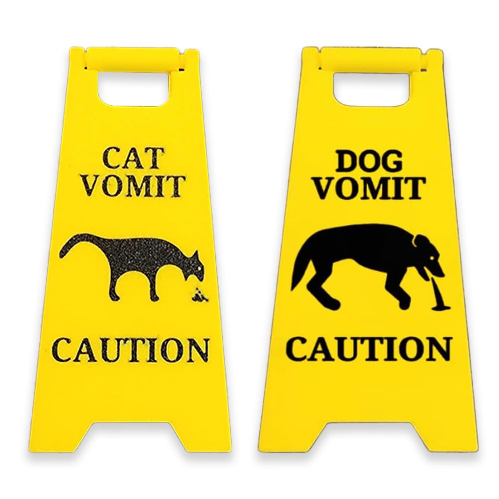 Amazon.com: Cat Vomit Sign, Dog Vomit Sign, Cat Vomit Caution Sign, 4 ...