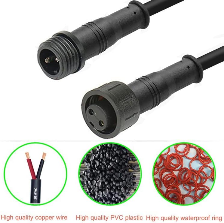 WOODGUILIN Conector eléctrico de 2 pines, conector LED de 2 núcleos ...