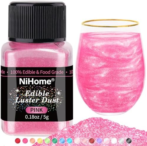 Amazon.com: Edible Glitter - 6 Colors Luster Dust Edible with 4 Colors ...
