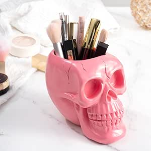 Amazon.com: Arola Pink Skull Pen & Pencil Holder Skeleton Key Holder ...