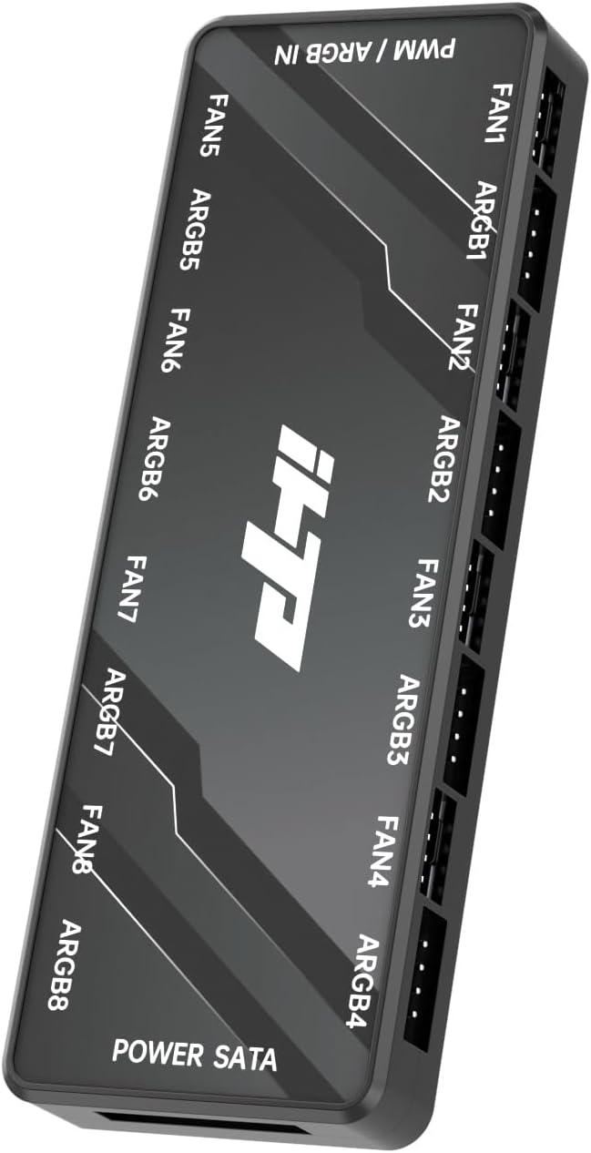 Amazon.com: Fan Hub,5V3pin ARGB Hub &12V4pin PWM,2in1 Integrated PWM ...