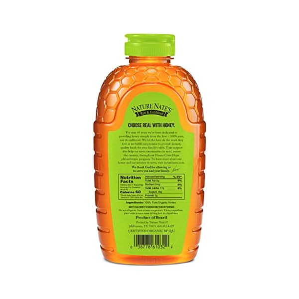 Nature Nate’s 100% Pure Raw & Unfiltered Organic Honey – (6 Pack ...