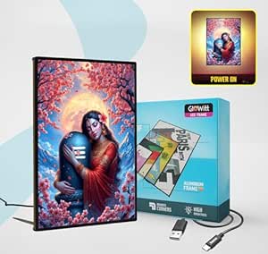 Shiv Ji Parvati Ji Led Photo Frame: Mahakal Backlit 8 x 12 Led Photo ...