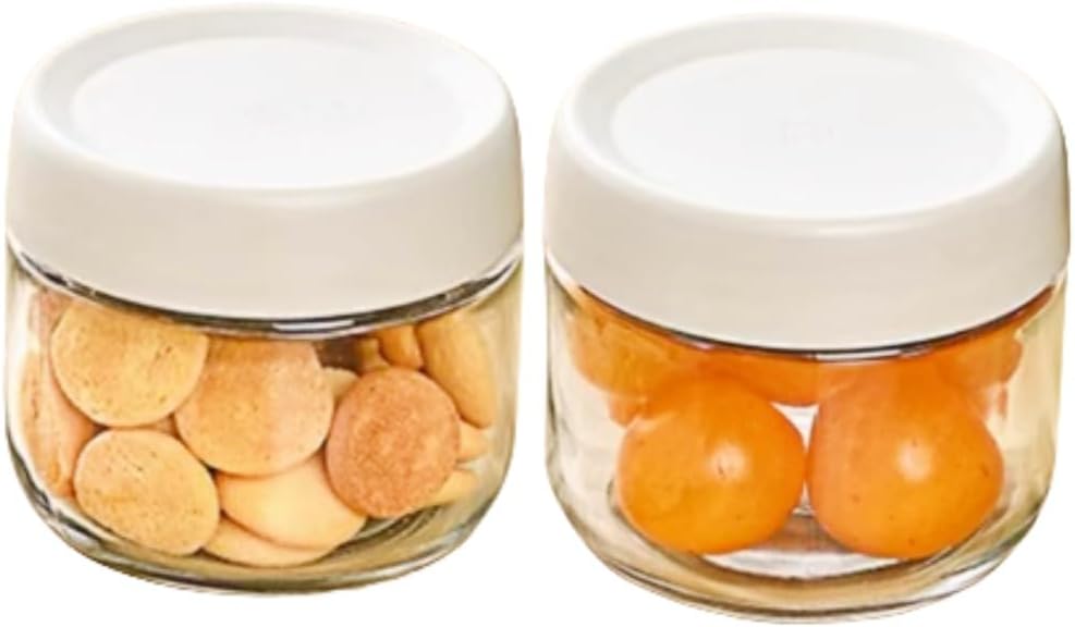 Amazon.com: yaocoral 4 Pack 9 OZ Small Round Glass Containers with Lids ...
