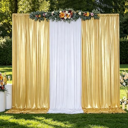 Amazon.com: 10x10FT Gold Sequin Backdrop Curtain - 2 Panels 5ft(W) x ...